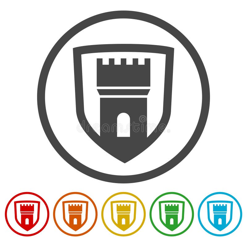 Vector castle icons set stock vector. Illustration of guards - 143072281