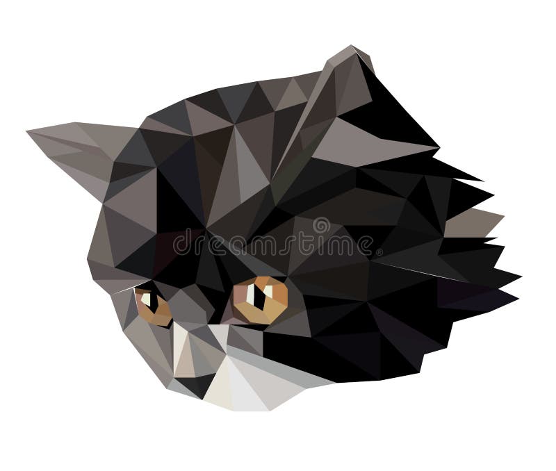 Vector Cat in Polygon Style. Stock Vector - Illustration of polygonal ...