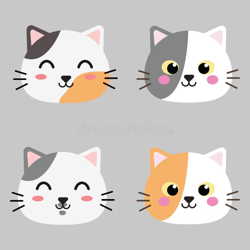 Vector Cat S Head, Adorable Cat Head Stock Vector - Illustration of ...