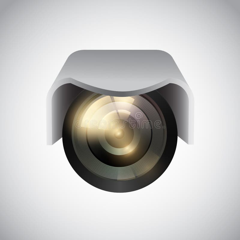 Vector CCTV Camera on White Background Stock Vector - Illustration of ...
