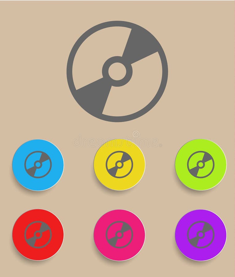 Vector CD or DVD Icon with Color Variations Stock Vector - Illustration ...