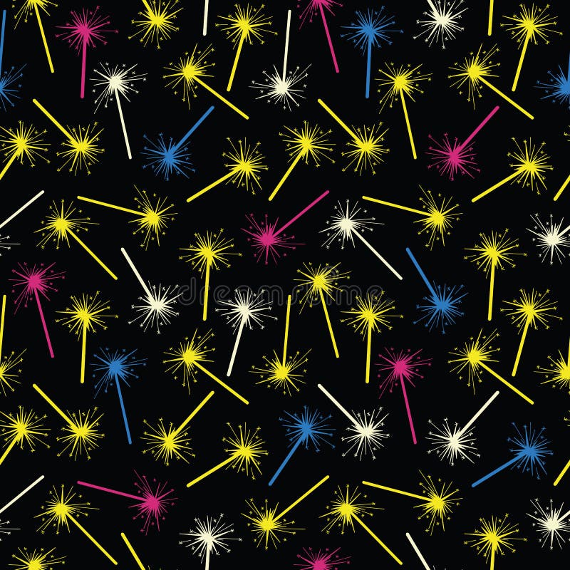 Vector Celebration Seamless Pattern in Black Stock Vector ...