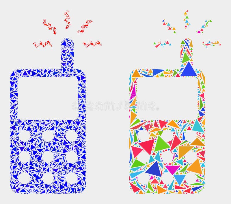 Vector Cell Phone Mosaic Icon of Triangles Stock Vector - Illustration ...