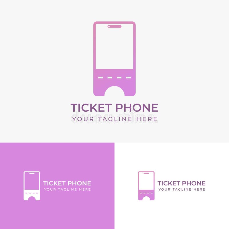Vector Cellphone Ticket Logo, Combination Ticket Symbol with Cellphone ...