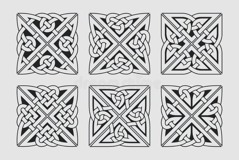 Vector Celtic Horizontal Knot. Ethnic Ornaments Set. Stock Vector ...