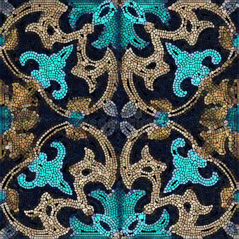 Vector Ceramic Patterned Mosaic Smalt Majolica Stock Vector ...