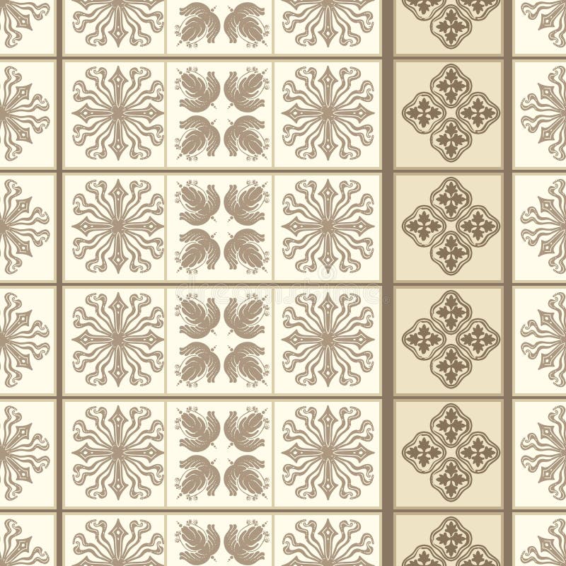 Vector Ceramic Tile Pattern, Abstract Mosaic, Seamless Ornament Stock ...
