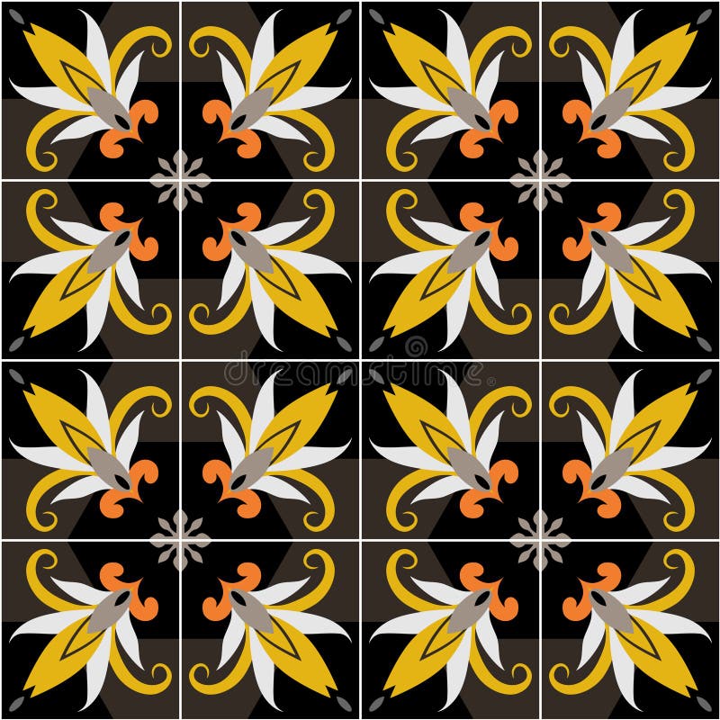 Vector Ceramic Tiles with Seamless Pattern Stock Vector - Illustration ...