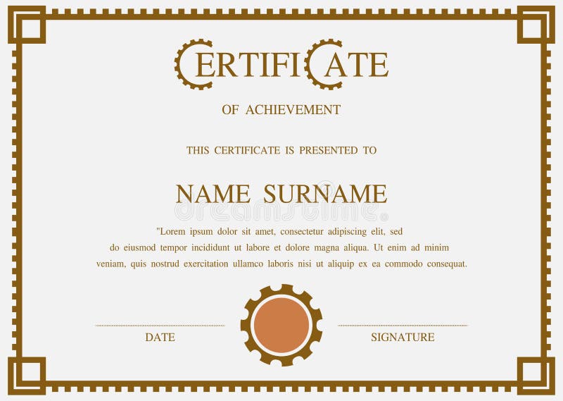 Vector Certificate Template Stock Vector - Illustration of letterpress ...