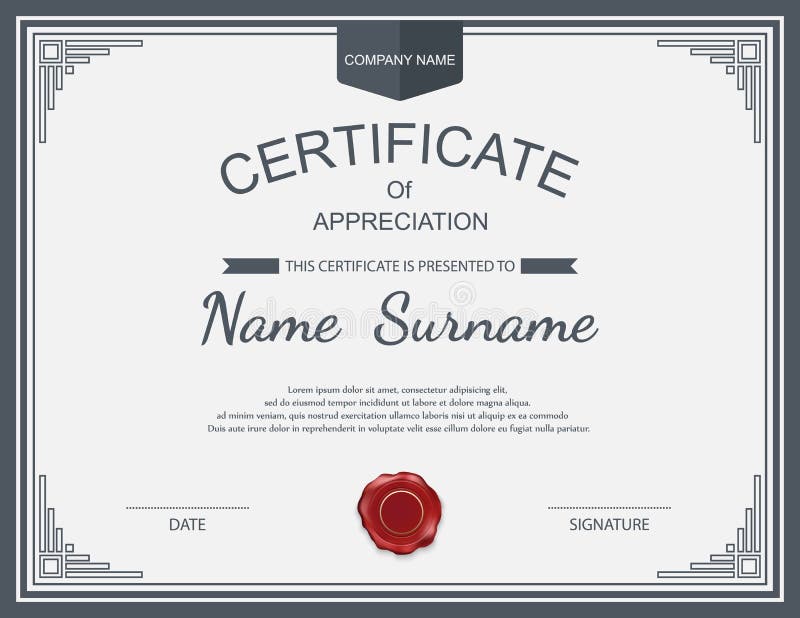 Vector Certificate Template Stock Vector - Illustration of letterpress ...