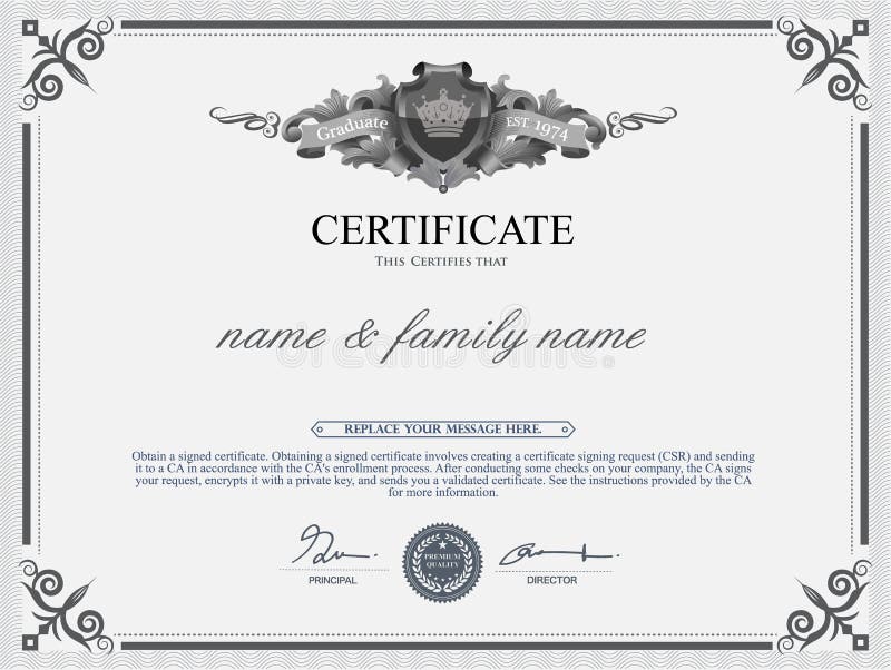 Vector Certificate Template. Stock Vector - Illustration of decorative ...