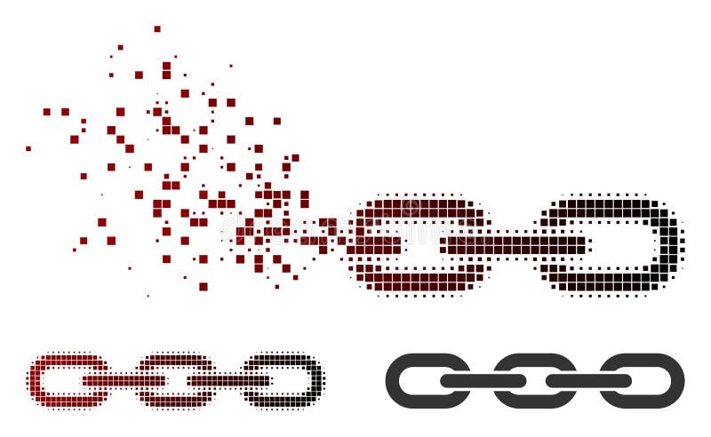 Moving Pixel Halftone Chain Icon Stock Vector - Illustration of ...