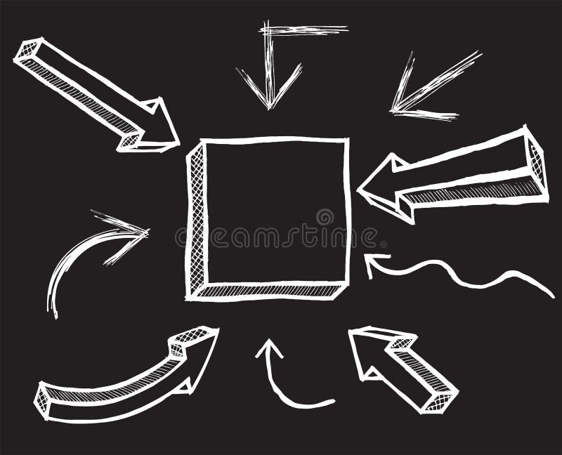 Vector Chalk Arrows. Hand Drawn Vector Stock Vector - Illustration of ...
