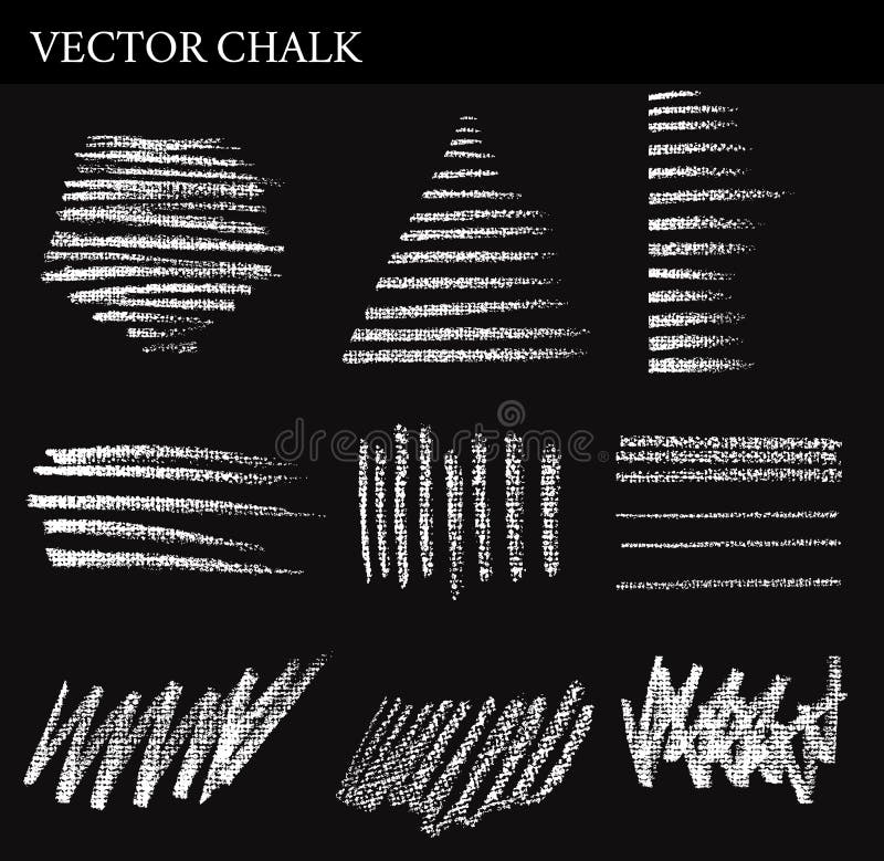 Vector Chalk Lines and Strokes Stock Vector - Illustration of grain ...