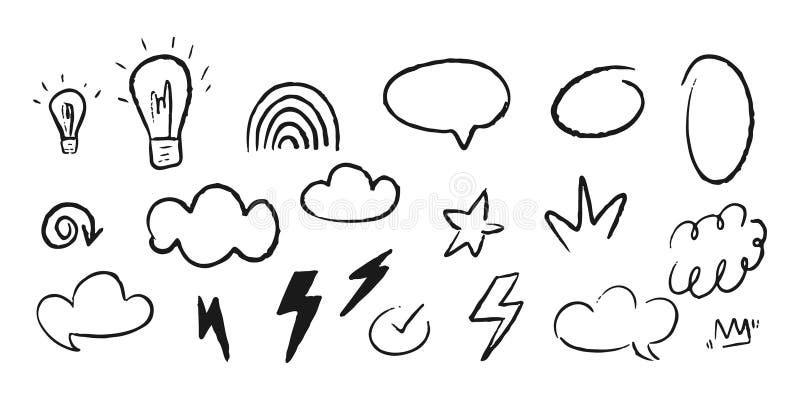 Vector Chalk Marks, Doodle Arrows and Geometric Abstract Figures ...