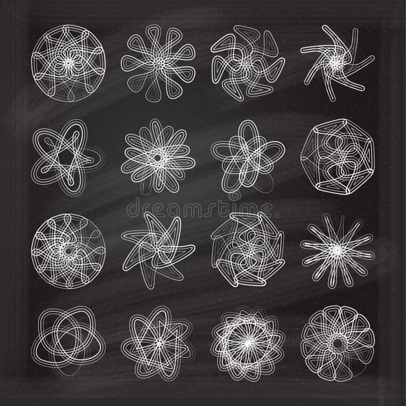 Vector Chalk Round Elements Set. Stock Vector - Illustration of ...