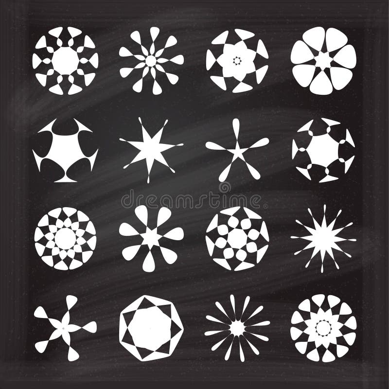 Vector Chalk Round Elements Set. Stock Vector - Illustration of mehendi ...