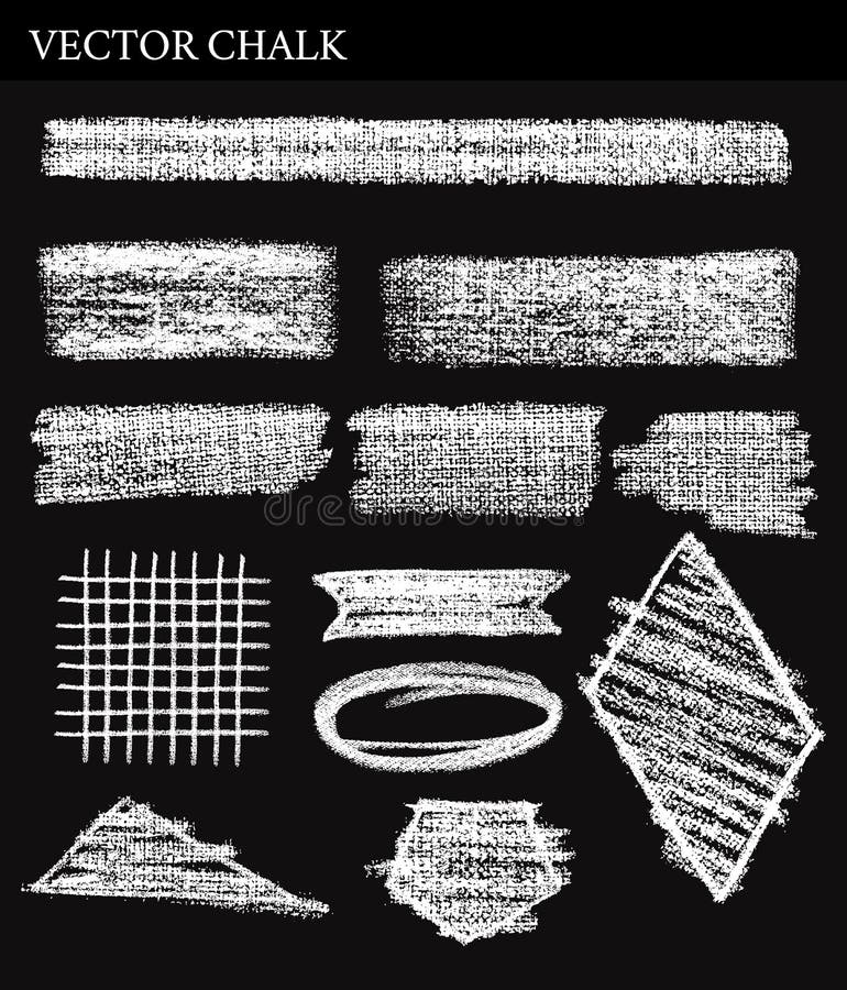 Vector Chalk Lines and Strokes Stock Vector - Illustration of grain ...