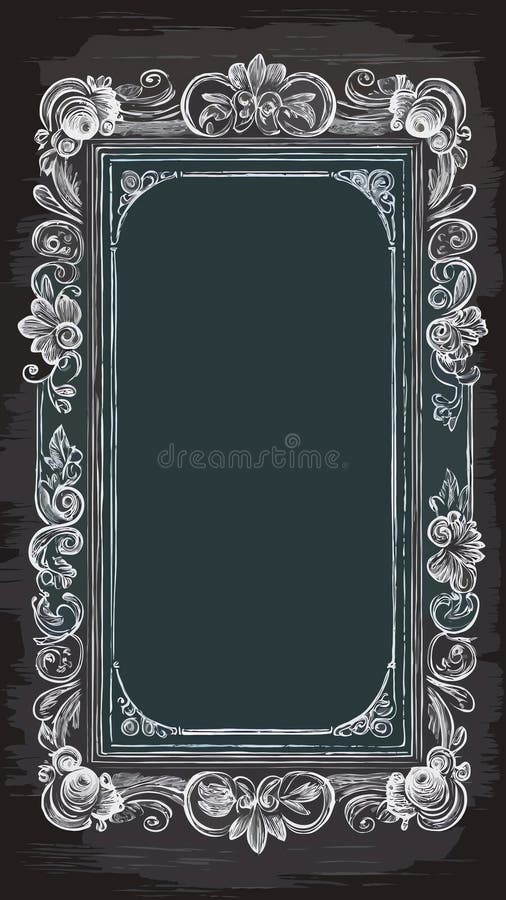 Vector of Chalkboard Frame with a Textured Blackboard Background and ...