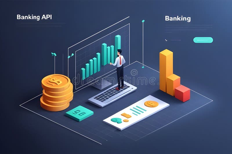 Banking Api Concept 3D Vector Illustration Stock Illustration ...
