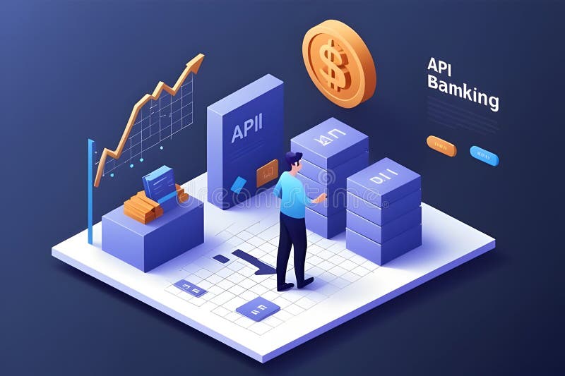 Banking Api Concept Illustration 3D Stock Illustration - Illustration ...