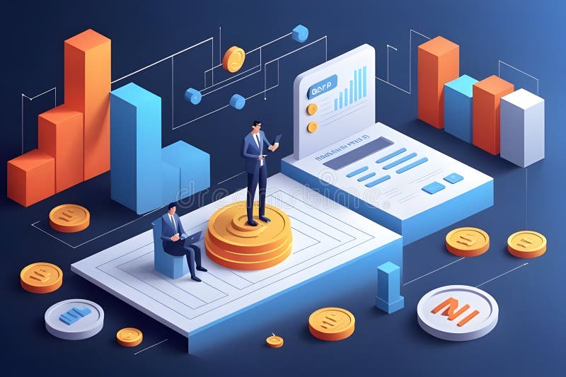 Finance and Banking Api Concept Illustration 3D Stock Illustration - Illustration of electronic ...