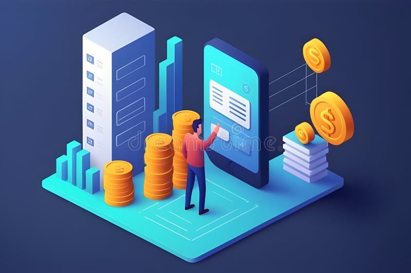 Finance and Banking Api Concept Illustration 3D Stock Illustration - Illustration of virtual ...