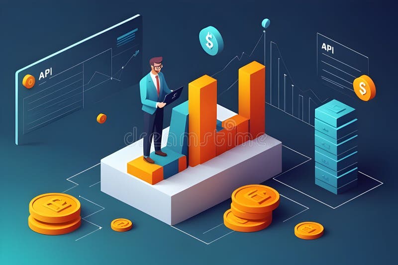 Finance Banking Api Concept 3D Vector Illustration Stock Illustration ...