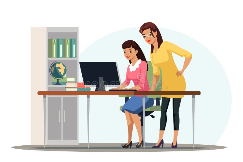 Vector Character Illustration People Work in Office Stock Illustration ...