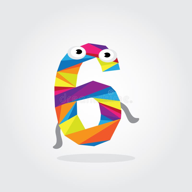 Vector Character Number Six Stock Vector - Illustration of color ...