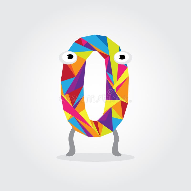 Vector Character Number Zero Stock Vector - Illustration of cartoon ...