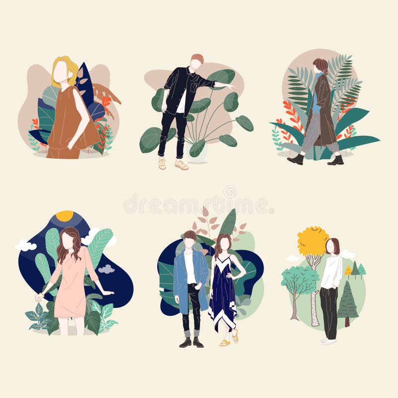 Vector, Character, Style, New Normal, Life Style, People on Tree ...