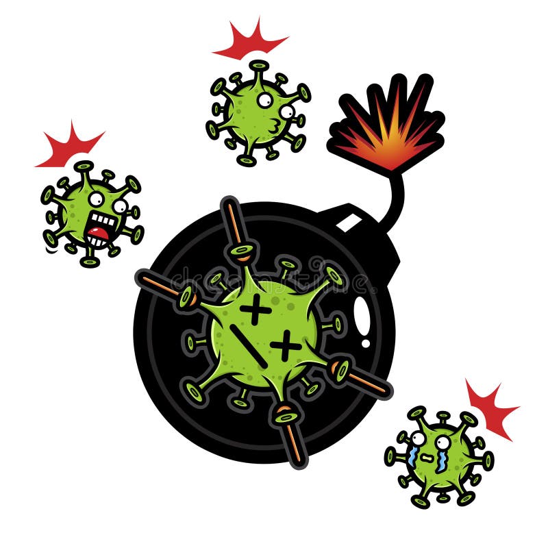 Vector Character of Virus Tied To Bomb Stock Vector - Illustration of ...