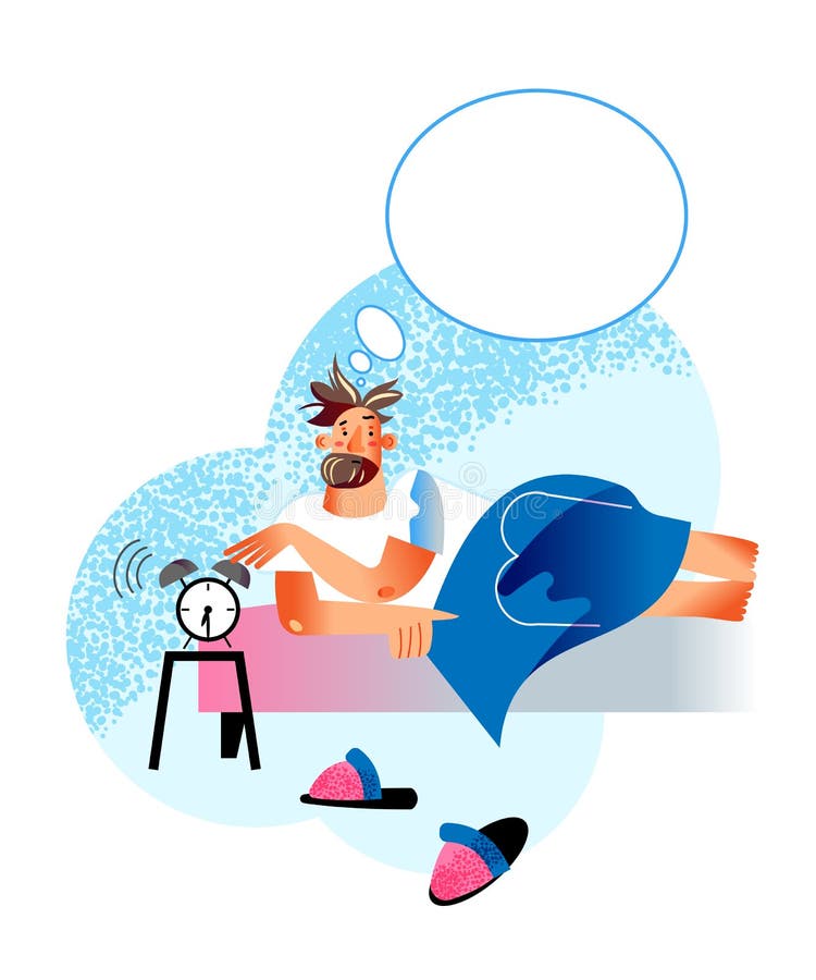 Vector Characters Man Wakes Up Alarm Early Morning Stock Vector ... Vector Characters Man Wakes Up Alarm Early Morning Stock Vector ...