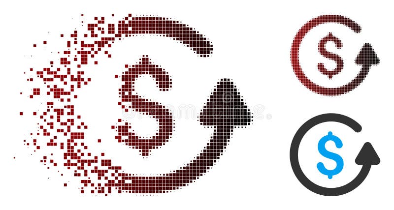 Destructed Pixel Halftone Chargeback Icon Stock Vector - Illustration ...