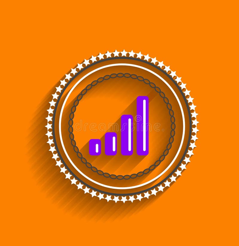 Vector Chart Icon Stamp Modern Flat Design Stock Vector - Illustration ...