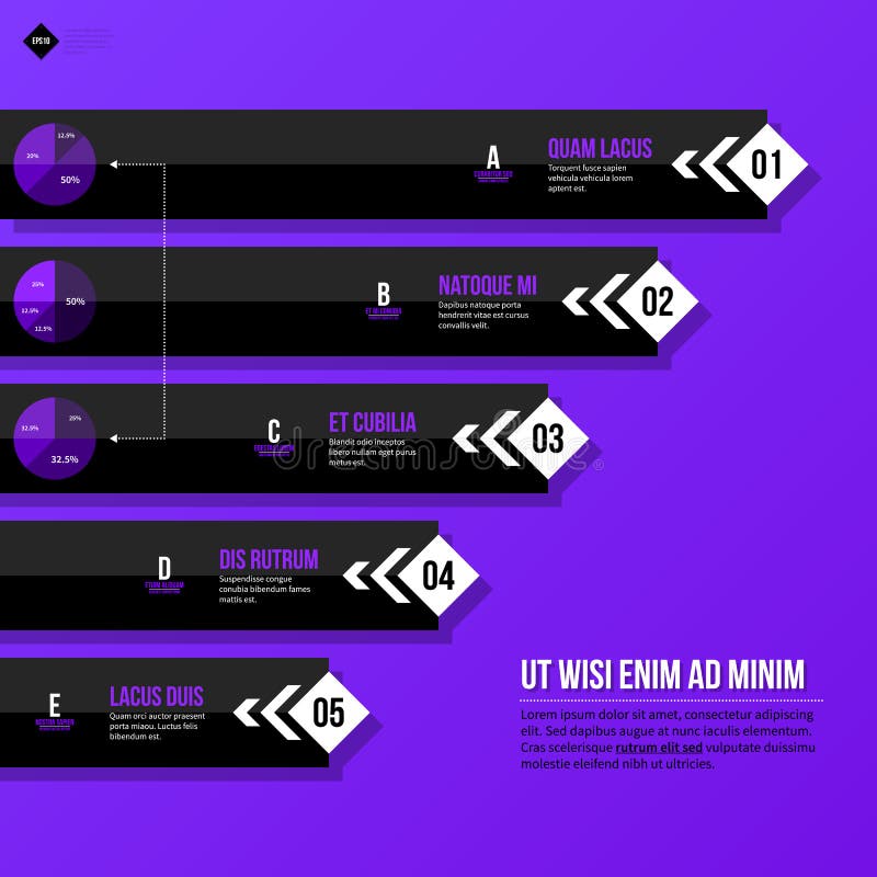 Vector Chart Template with Horizontal Elements. Stock Vector ...