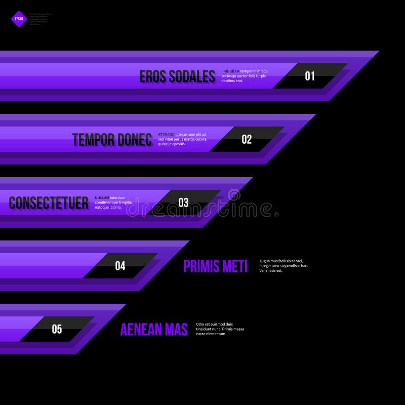 Vector Chart Template with Horizontal Elements. Stock Vector ...