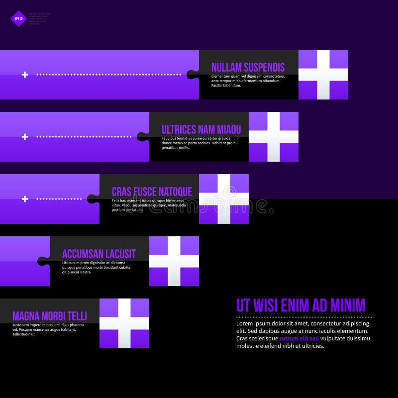 Vector Chart Template with Horizontal Elements. Stock Vector ...