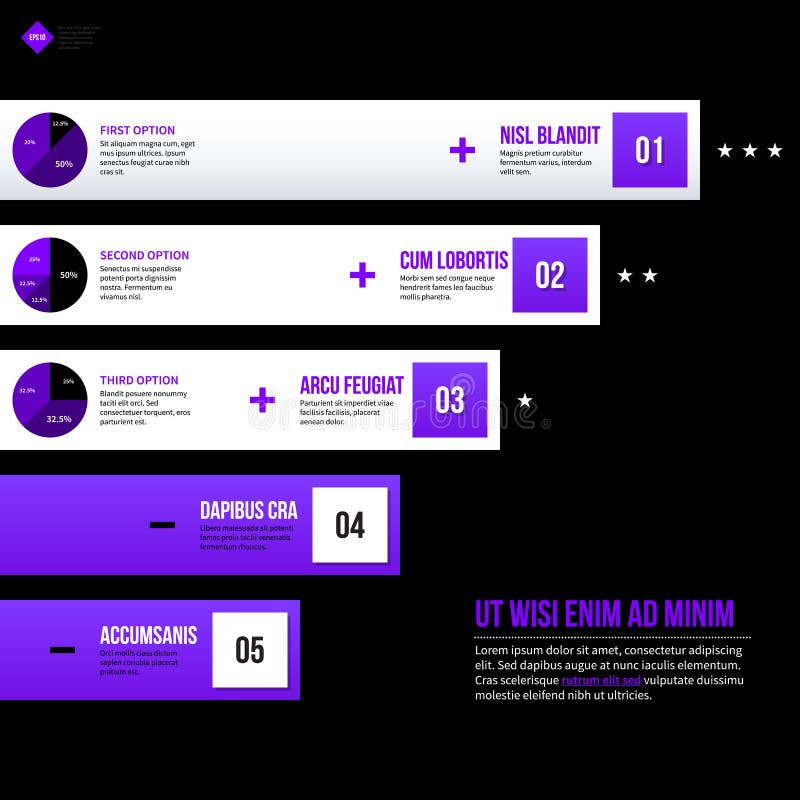 Vector Chart Template with Horizontal Elements. Stock Vector ...