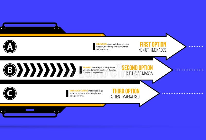 Vector Chart. Three Horizontal Arrows with Options in Geometric ...