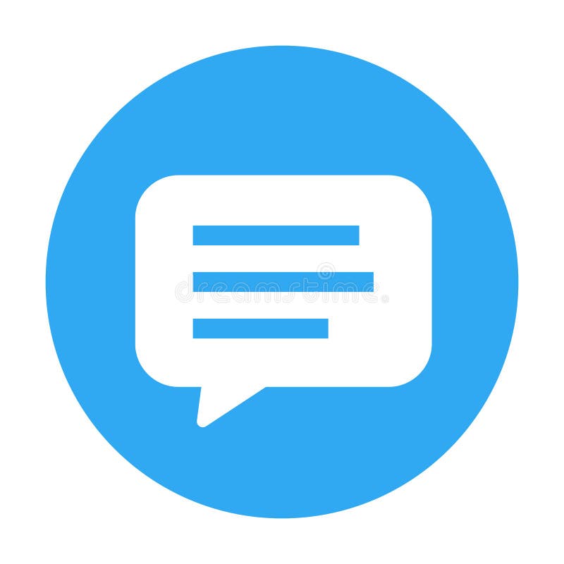 Vector of Chat Icon in Blue Circle Line - Vector Iconic Design Stock ...