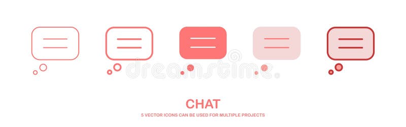 Vector Chat Icon Collection Flat Design. Message Vector. Texting Symbol ...