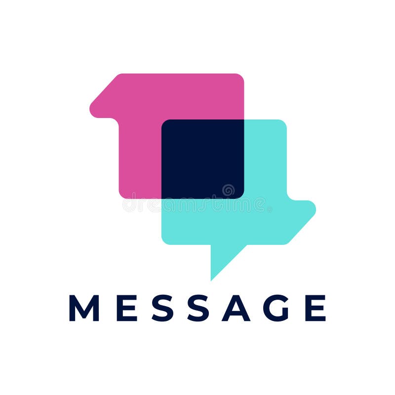 Vector Chat Logotype Design Template, Modern Negative Space Stock ...