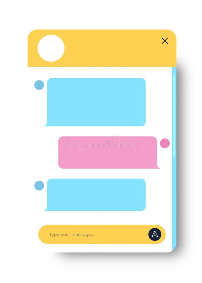 Chat Window Dark Theme Style Stock Vector - Illustration of text, flat ...