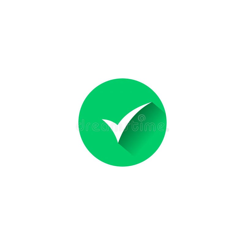 Vector Check Checkmark Flat Icon Round Simple Stock Image ...
