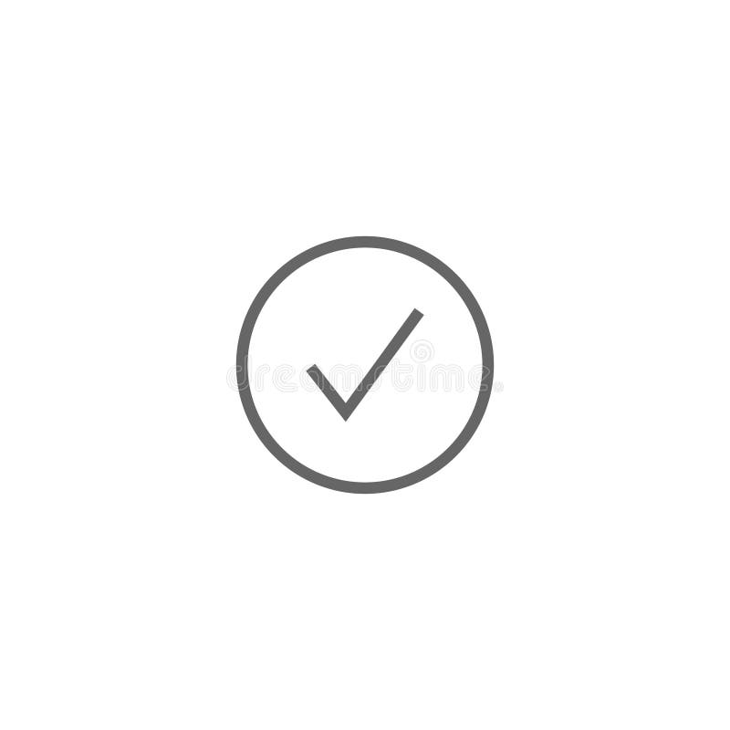 Vector Check Checkmark Flat Icon Round Simple Stock Image ...