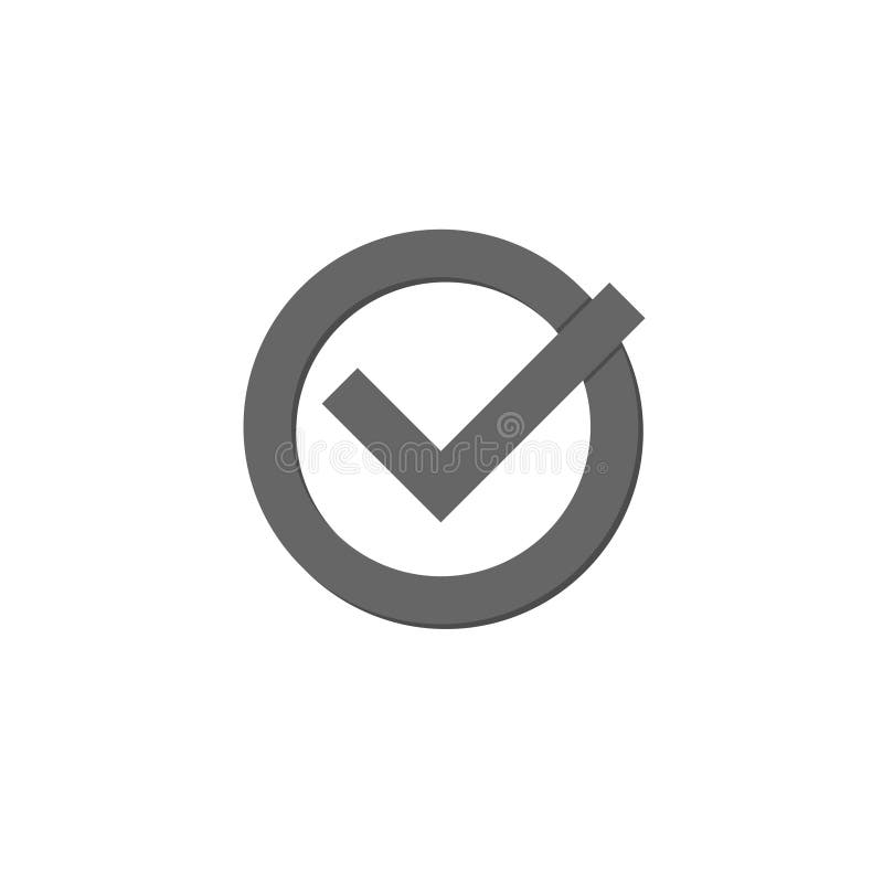 Vector Check Checkmark Flat Icon Round Simple Stock Image ...