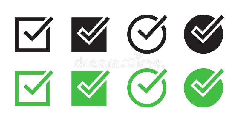 Vector Check with Circle and Square Icon Set Stock Vector ...