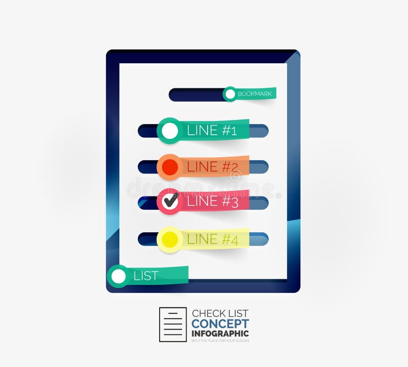 Vector Check List Infographic Concept Stock Vector - Illustration of ...